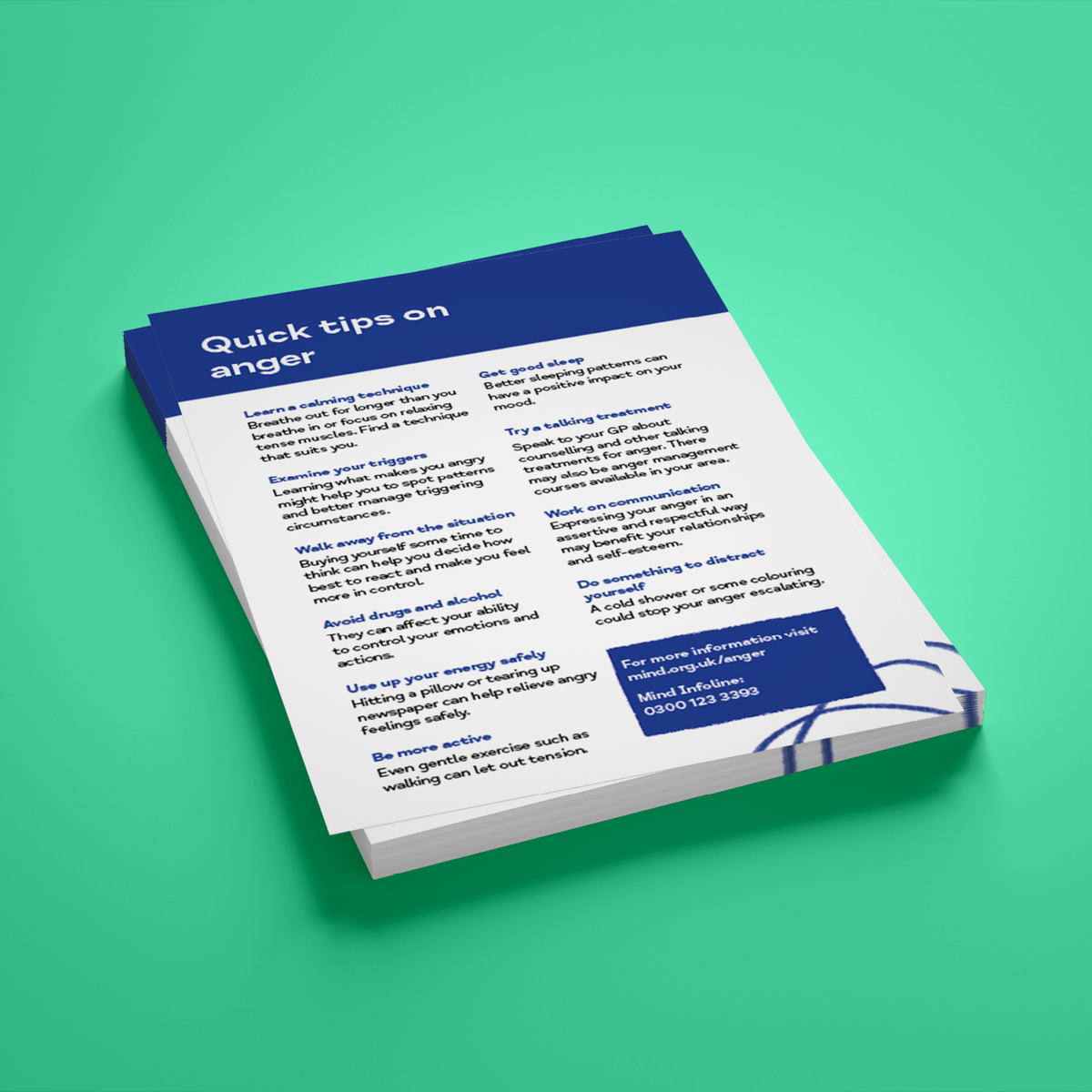 Quick Tips: Anger (pack of 100 leaflets) – Mind Online Store